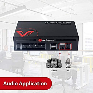 KVM Switch 4 Computers 1 Monitor, HDMI 2.0 4K@60Hz, Dolby Vision, with Audio, HDR10, HDMI USB Switch 4x1, 4 Ports for 4 PCs Share One Monitor, Supports USB 2.0 Keyboard & Mouse