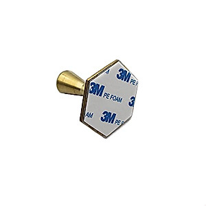 Woodlands Home, Antique Brass Self Adhesive Towel & Robe Hook, Modern Geometric Base, Pack of 4