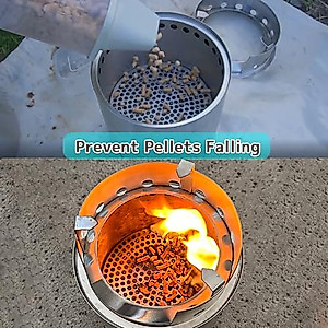CAMP FANSIPAN Pellet Adapter for Solo Stove Mesa, Mesa XL, Campfire, Titan, Lite Fire Pit.Dual Fuel Wood, Pellet.Prevents Pellets Falling, Increase Burn Time.Stainless Steel.Thickness 2mm