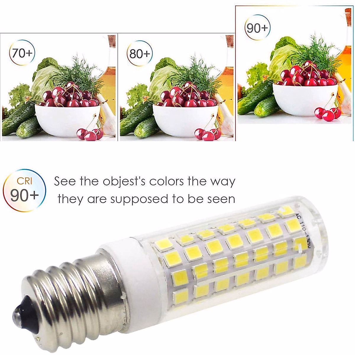 BonYei 8206232A Ceramic E17 LED Bulb for 7W Microwave Oven Appliance, 75W Halogen Bulb Equivalent, Daylight White 6000K, Pack of 2