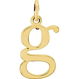 Jay Seiler 14K Yellow Gold Lowercase Initial G Pendant Lowercase Initial Necklace or Pendant