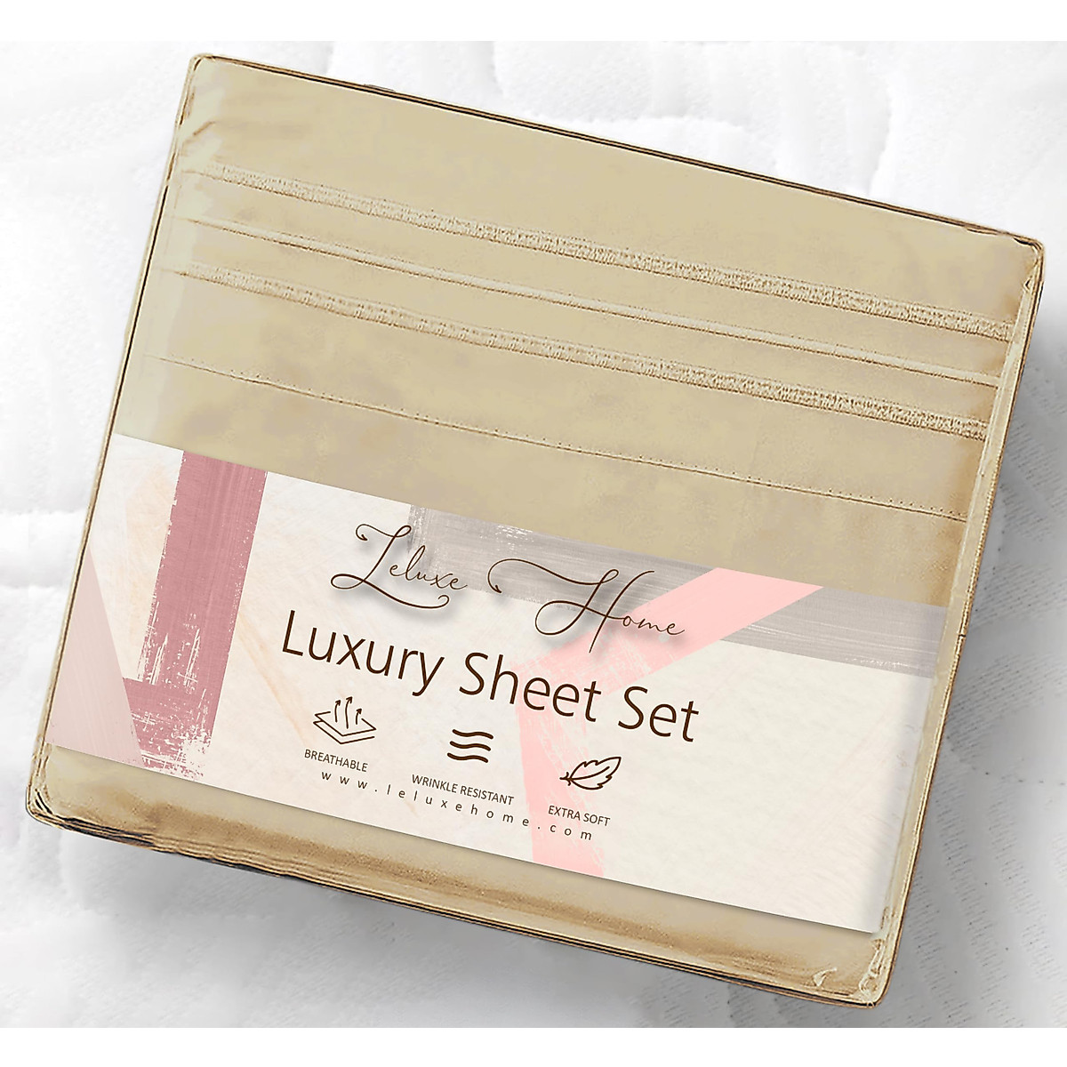Leluxe Home Twin Sheets Set of 3-100% Microfiber Twin Size Sheets with Extra Soft and Wrinkle Free Sheet Set with Deep Pockets