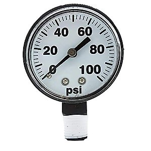 Fimco Bottom Fitting Spray Tank Pressure Gauge 5167007, 100 PSI, 1/4" MIPT, 2" Face