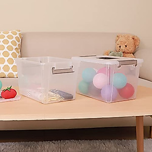 Citylife 8 Packs 5.3 QT Plastic Storage Bins with Latching Lids Clear Storage Box with Handle Stackable Storage Containers for Organizing Toys, Crafts, Legos, Tools