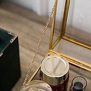 Smart Wyche Large Glass Box Wedding Card Box with Lock for Cosmetic Jewelry Sculpture DIY Mini Garden, Sturdy, 10 L x 5.71 W x 7.88 H" - Gold