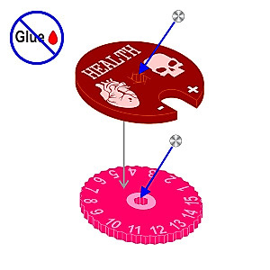 LITKO Cthulhu Dials | Compatible with Eldritch Horror Board Game | Arkham | 2 Pack | Numbered 1-15 | (Red - Wound Dials)