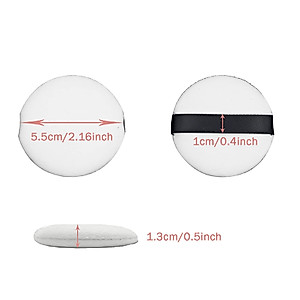 4PCS Powder Puff 2.16 inch Powder Makeup Puffs Pads Makeup with Ribbon Face Powder Puffs for Loose and Foundation Replacement (4PCS Normal Size 2.16 Inch)