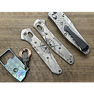 COMPASS engraved Titanium Scales for Benchmade 940 Osborne