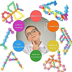 iselyn 500 Piecs Building Toys for Toddler Kids STEM Toys Educational Building Blocks Creativity Toy Sets for Preschool Kids Boys Girls Aged 3+