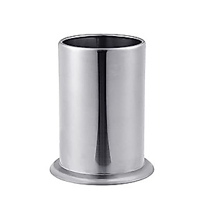 luzen 1PC Stainless Steel Kitchen Utensil Holder Chopsticks Spoons Forks Tableware Storage Organizer Drying Holder with Drain Holes for Kitchen Counter, Silver