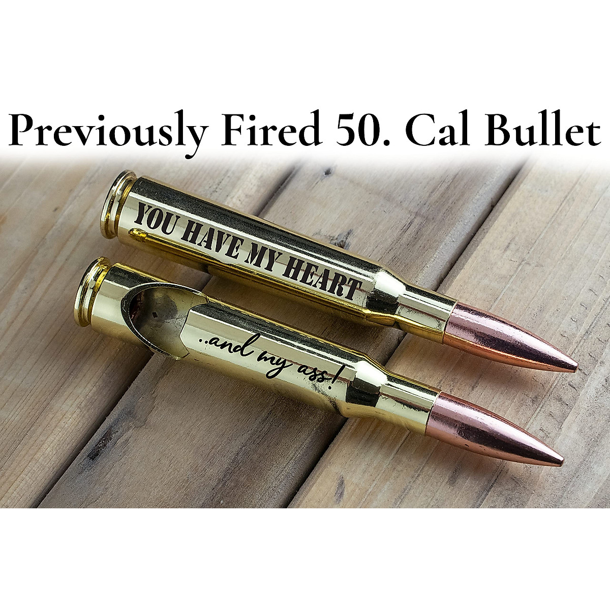 Funny Anniversary/Birthday Gifts for Boyfriend I Husband Birthday Gift - "You have my Heart and my As!" - 50 Cal Bottle Opener I Cute Couples Anniversary for Boyfriend from Girlfriend