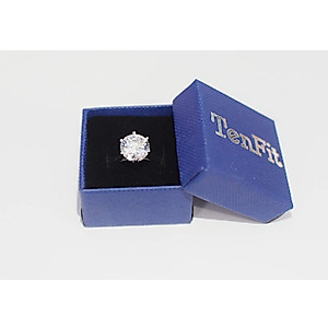 TenFit Jewelry Elegant 4ct Round Cushion Cut Solitaire Halo Diamond Wedding Engagement Ring, Size:6