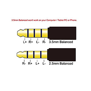 Youkamoo [ 3.5mm Balanced Right Angle ] 3.5mm Male to 2.5mm Female 8 Core Silver Plated Headphone Earphone Audio Adapter Cable 3.5mm Balanced to 2.5mm Balanced Female