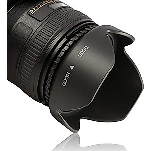 52mm Tulip Flower Lens Hood for Nikon Z5 24-50mm, D3100, D3200, D3300, D5100, D5200, D5300, D5500 with 18-55mm VR II Lens, Canon EOS M50 Mark II with 55-200mm, Fuji XT-200 15-45mm Lens