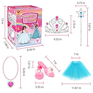 Princess Dress Up Shoes and Jewelry Boutique, Pretend Play Toy Set for Little Girls, Princess Accessories Set with Jewelry, Fashion Skirts, Heel Shoes, Beauty Toddler Gift for Age 3 4 5 6 Years Old