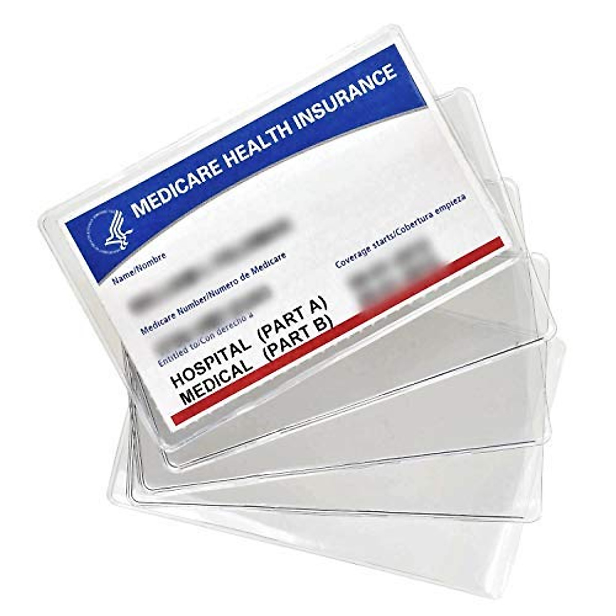 5 New Medicare Card Holders Protector Sleeves Clear 6mil