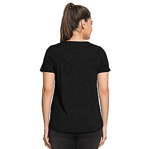 MISS FORTUNE Women's Workout Tops Short Sleeve Spring Shirts for Women Cute Casual Yoga Athletic & Work Loose Fit Summer Top D-black