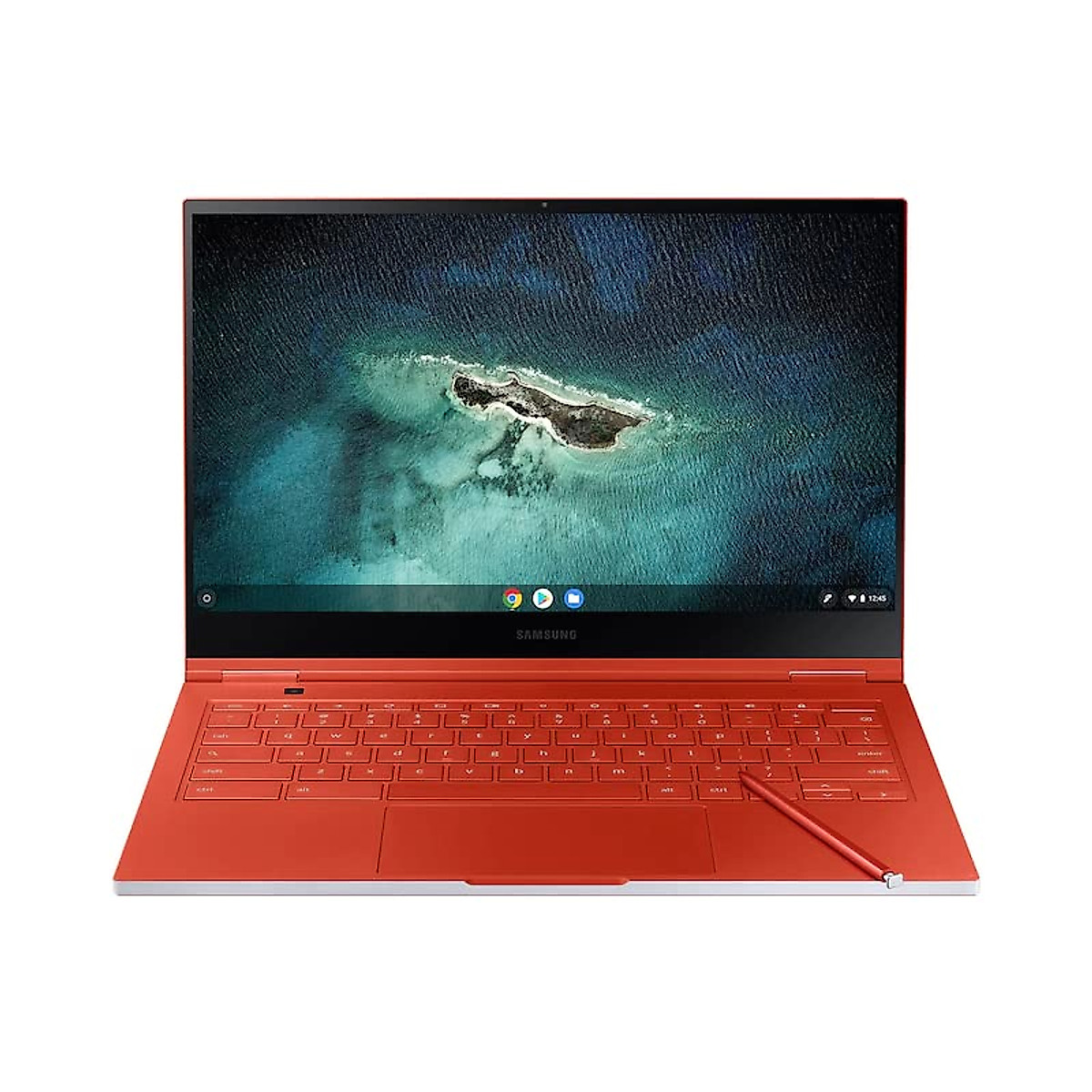 SAMSUNG Galaxy ChromeBook 13 Laptop 13.3" 4K UHD AMOLED Touchscreen (100% Adobe RGB, 100% DCI-P3) Intel Quad-Core i5 Processor 8GB RAM 256GB SSD Backlit Fingerprint USB-C ChromeOS Fiesta Red