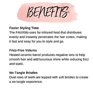 Calista FAUXblo Thermal Brush, Professional Styling Brush, Burn-Free Soft Bristles, Ionic and Ceramic Technology (1.5, Raspberry Ice)