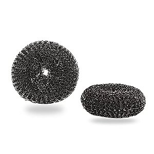 Heavy-Duty Stainless Steel Wool Barbecue Grill Cleaning Scrubber Pads, Replacement Steel Wool Brush Head, 2 Pack