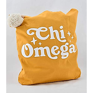 Sorority Shop Chi Omega Retro Pom Pom Tote Bag