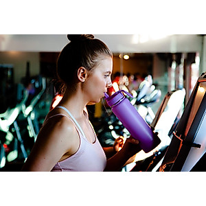 Takeya Actives Water Bottle with Straw Lid - Durable & Easy-Care Water Bottle with Stainless Steel Insulation - BPA-Free Lid with Carry Handle & Straw - Dishwasher-Safe - 24 oz, Lilac