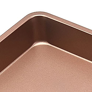 DOMELA Baking Mold,Cake Mould,baking Baking Tray Metal Square Baking Pan Carbon Steel Oven Toast Bread Cookie Cake Tray Mold Loaf Pastry Baking Diy Non Stick Tool 2Pcs Black pan