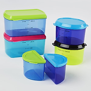 Fit & Fresh Kids' Reusable Lunch Box Container Set with Built-In Ice Packs, 14-Piece Healthy Lunch and Snack Kit, BPA-Free Microwave Safe, Portion Control