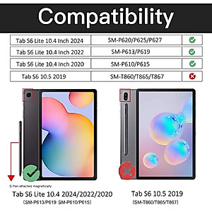 BRAECN for Galaxy Tab S6 Lite Case 2024/2020/2022,Heavy Duty Rugged Shockproof Case with Hand Strap, Shoulder Strap, Kickstand, S Pen Holder for Samsung Tab S6 Lite 10.4 Inch Tablet SM-P610 -Black