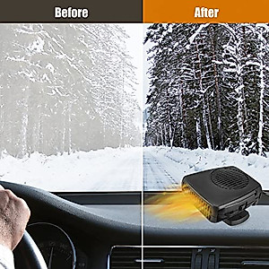 Car Heater 2 in 1 Portable Car Heater or Fan 12V 200W Car Heater That Plugs Into Cigarette Lighter, Fast Heating and Cooling Car Defogger Car Defroster, Heater for Car SUV Truck Rv Trailer