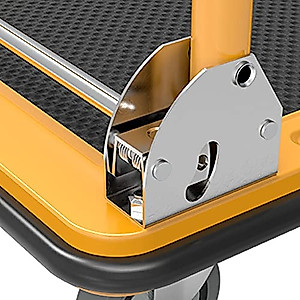 ZLMMY 360 Degree Swivel Wheels and Foldable,Portable Push Pull Cart Dolly,Moving Platform Hand Truck,Load 150KGS (Color : Yellow)
