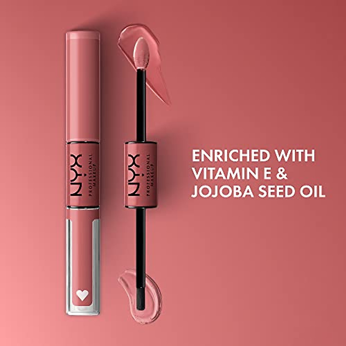 NYX PROFESSIONAL MAKEUP Shine Loud, Long-Lasting Liquid Lipstick with Clear Lip Gloss - Cash Flow (Light Dusty Rose)