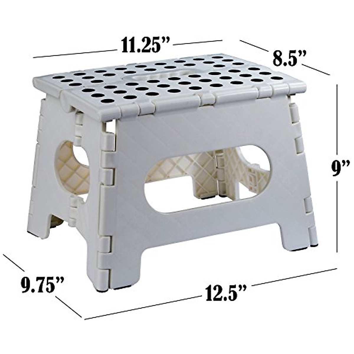 Handy Laundry Folding Step Stool, The Lightweight Step Stool, Sturdy Enough to Support Adults & Safe Enough for Kids, Opens Easy with One Flip, for Kitchen, Bathroom, Bedroom, Kids or Adults, (White)