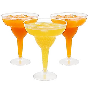 Belinlen 18 Count 11oz Clear Hard Plastic Margarita Glasses/Party Cups Wedding Parties Cocktail Cups