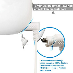 FARSAIL 2-Pack 10Feet/3m Power Cable and Charger Adapter for Arlo Pro & Pro 2 and Arlo Go, Weatherproof Outdoor Indoor, Solved The Need to Constantly Charge Batteries