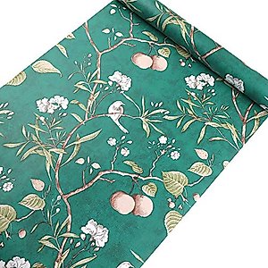 Yifasy Shelf Liner Green Striped Butterfly Self-Adhesive Drawer Cabinet Paper Line Vanity Dresser Sofa Table 118x17.7 Inch