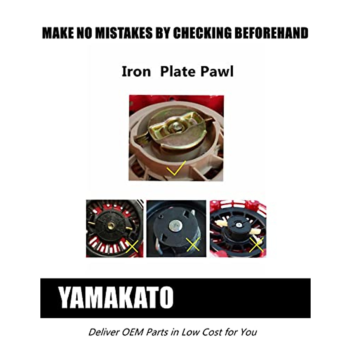 YAMAKATO Predator 212 Ct200u Pull Start Assembly w/Pull Cord for Honda Clones Recoil Starter Generator Coleman Champion 159cc 196cc 212cc 224cc Engine OEM Black