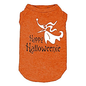 Halloween Dog Clothes Funy Pumpkin T-Shirt Cute Ghost Dog Bone Print Shirt Small Large Dog Vest Puppy Fall Gift (Large, Orange-2)