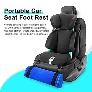 Kalnweis Car Seat Foot Rest,Car Seat Foot Rest for Kids-Booster Seat Foot Rest-Convenient Car Accessories for Kids - Supportive Car Seat Pillow for Toddlers - Long Adjustable Strap (Blue)