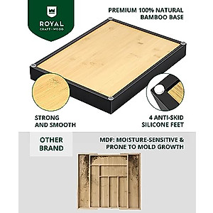 ROYAL CRAFT WOOD Premium Bamboo Kitchen Utensil Rack: Elegant Organizer and Spacious Utensil Holder for Streamlined Kitchen Storage