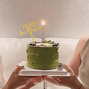 Gold Birthday Cake Topper, 6pcs Acrylic Birthday Cake Toppers Happy Birthday Cake Toppers for Birthday Decorations Gold Topper for Girls Women's Party Decorations