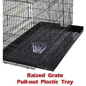 Small Breeder Breeding Cages with Center Dividers, Pack of 6, 24 x 16 x 16 H inches (24 x 16 x 16 H inches, Black)