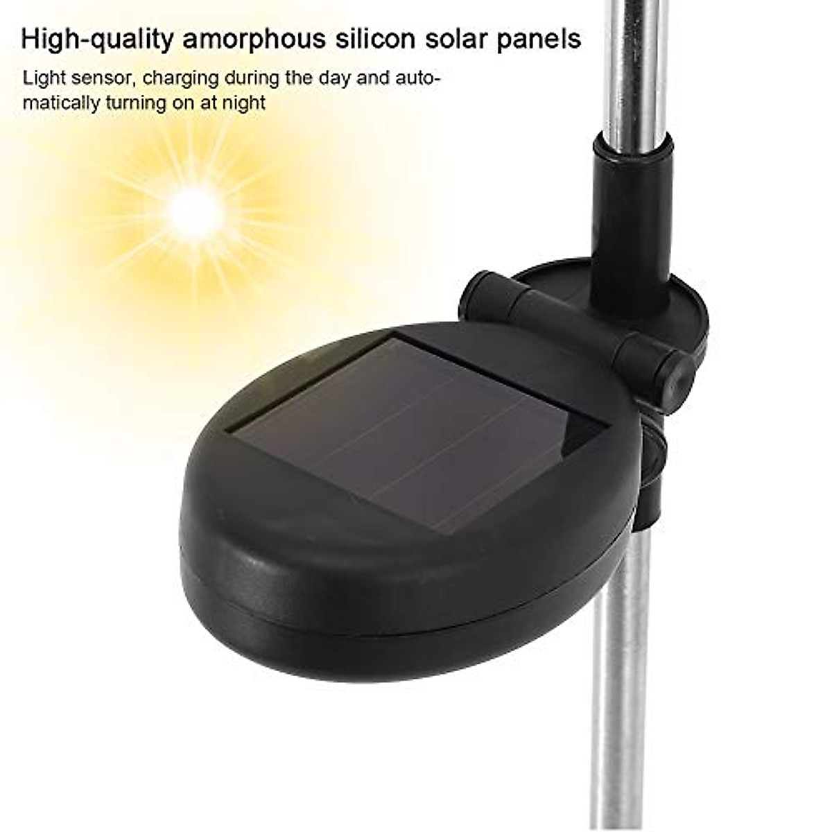 Yosoo123 2pcs/Set Solar Lawn Garden Decoration Bird Lights, LED Color-Changing Optical Fiber Hummingbird Ground Plug Ground Plug Lamp