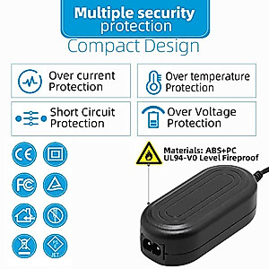Glorich AA-E9 AA-E8 AA-E7 AA-E6A Replacement AC Power Adapter/Charger for Samsung Camcorders SMX-F34BN SC-D86 SC-D118 SC-D200 SC-MX10 MX20 SC-HMX10 SMX-F30BN F34BN VP-D101 VP-DX105i and More