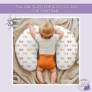 Little Grape Land Nursing Pillow, Breast Feeding Pillows for Mom, Butterfly Soft Cover with Breathable Filling, Feeding Support Pillow for 0-12 Months, Multifunctional Support Cushion for Travel