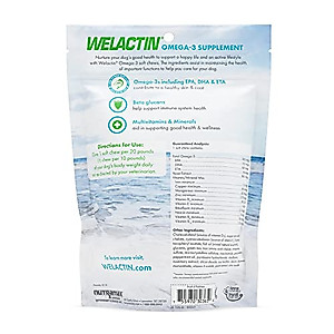 Nutramax Welactin Daily Omega-3 Supplement For Dogs, Skin & Coat Health Plus Overall Health, 60 Soft Chews