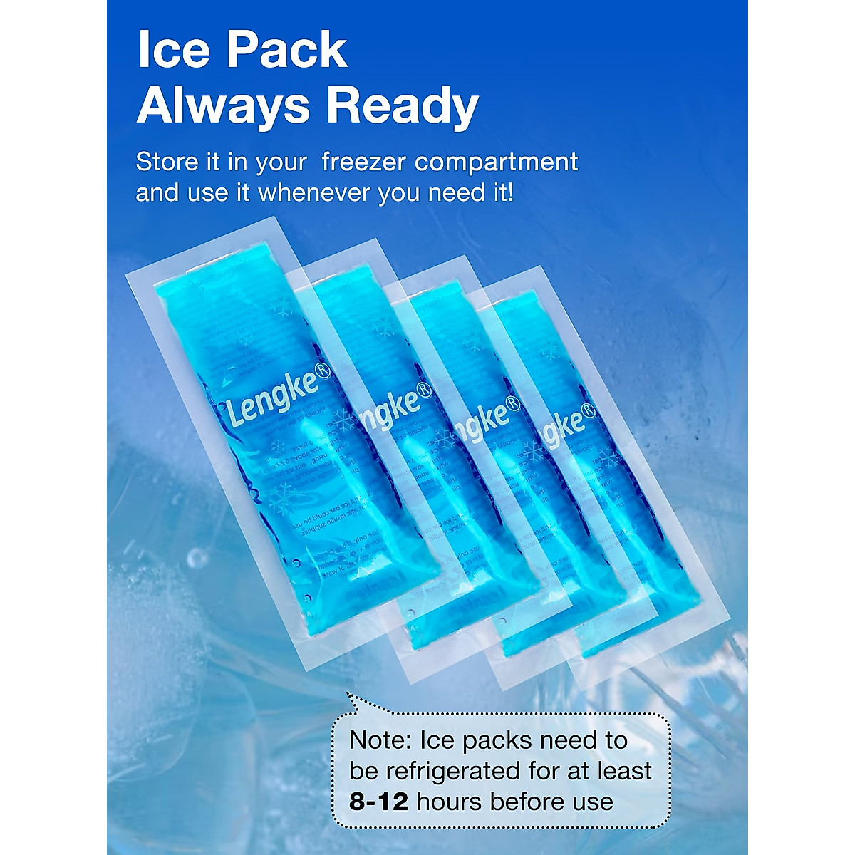 Leng Ke Ice Pack for Insulin Cooler Travel Case TSA Approved - Gel Ice Pack for Travel Medicine Organizer, Small Ice Packs for Diabetic Travel Case and Refrigerated Medicine Travel Case (4 Pack)