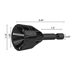 Jerax tools Tungsten Carbide Deburring Chamfer Tool Drill Bit 1/4" to 3/4", Remove Burr, Repair Tools for Damaged Metal Steel Screws, Bolts and Fasteners, Quick Release Hexagon Shank