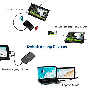 Mobile Pixels Trio Max Portable Monitor, 14'' Full HD IPS Dual Triple Monitor for laptops, USB C/USB A Portable Screen,Windows/Mac/OS/Android/Switch Compatible (1x Monitor Only)
