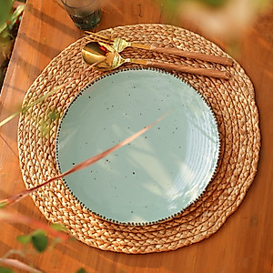 Eco Crave Jute Placemats, Set of 10 Round Woven Placemats 100% Natural Jute, Nonslip Round Placemats 13x13 Inches Round Farmhouse, Boho Jute Placemats for Dining Table Placemats Set of 10